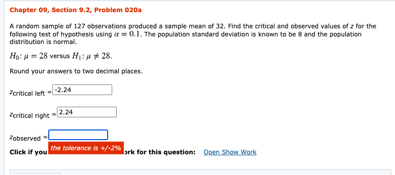 Solved Chapter 09, Section 9.2, Problem 020a A random sample | Chegg.com
