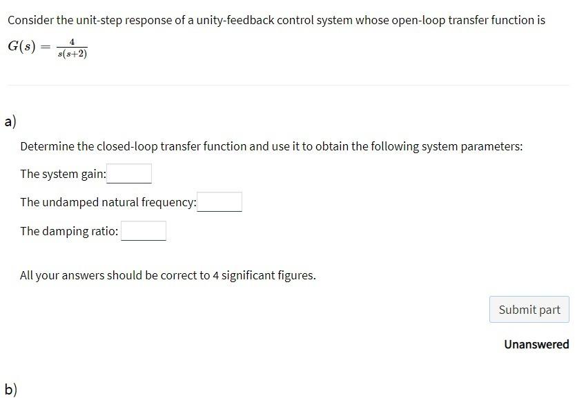 Solved Consider the unit-step response of a unity-feedback | Chegg.com