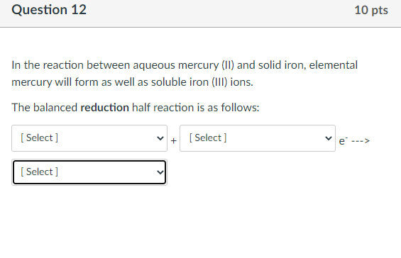 Solved In the reaction between aqueous mercury (II) and | Chegg.com