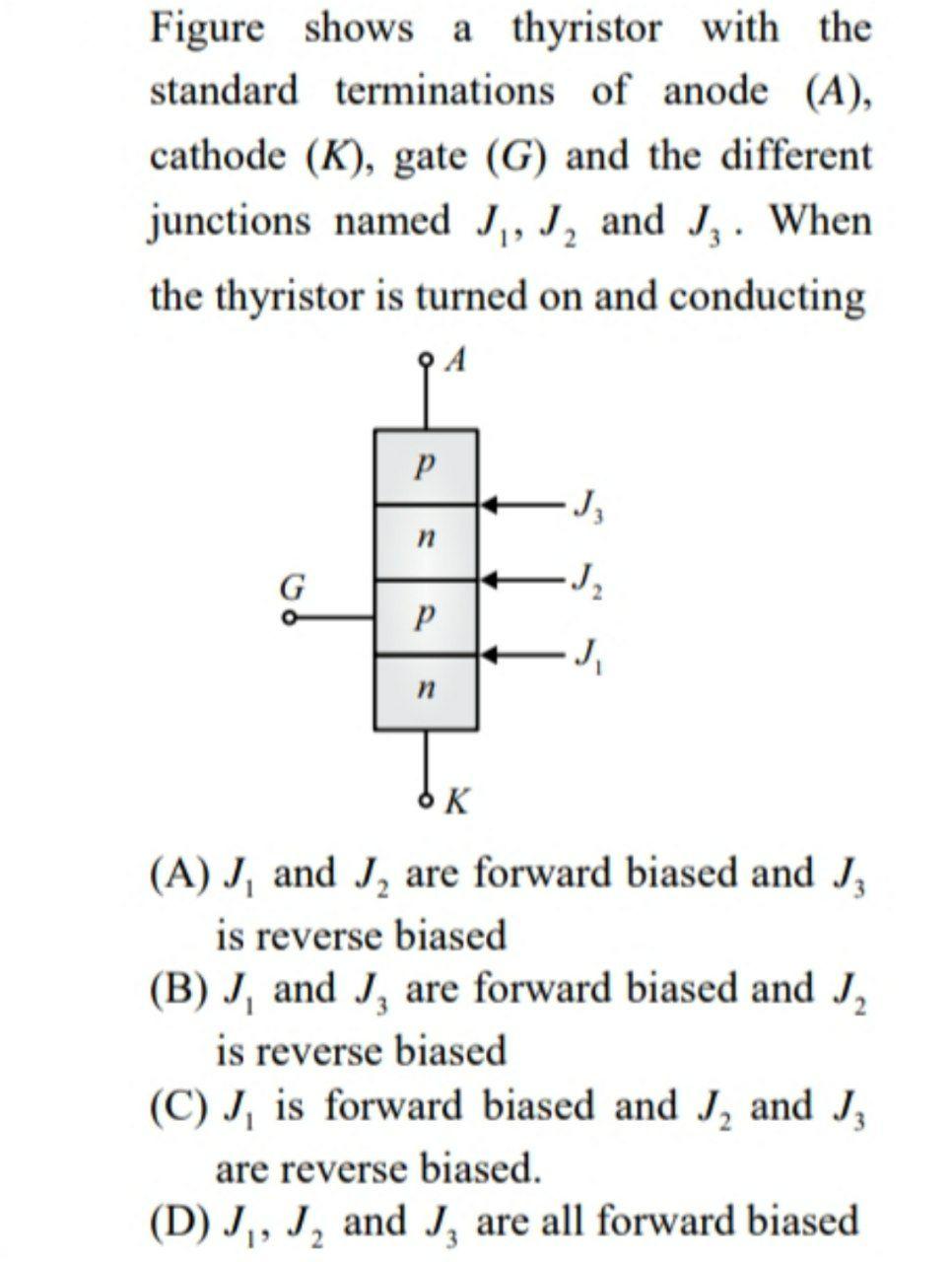 Solved Figure shows a thyristor with the standard | Chegg.com