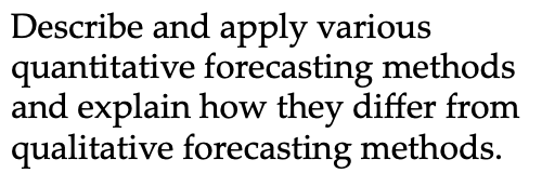 Solved Describe and apply various quantitative forecasting | Chegg.com