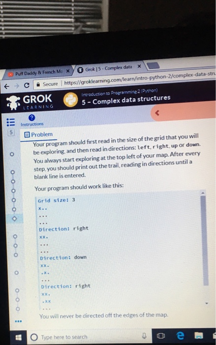 Solved Puff Daday & French M xGrok|5-Complex data Secure | | Chegg.com