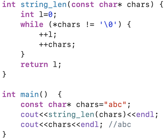 Solved Why after the function string_len, when chars is | Chegg.com