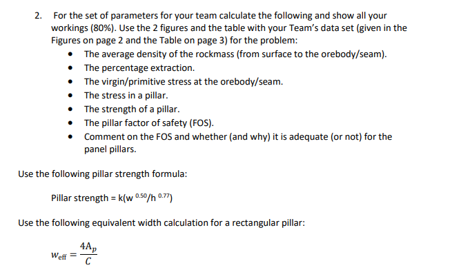 2. For the set of parameters for your team calculate | Chegg.com