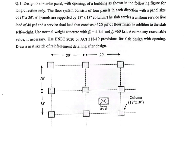 solve this problem using ACI code. Use Flat Slab | Chegg.com