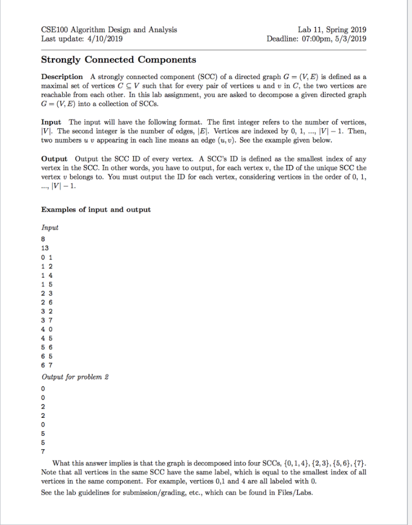 Solved Cse100 Algorithm Design And Analysis Last Update 