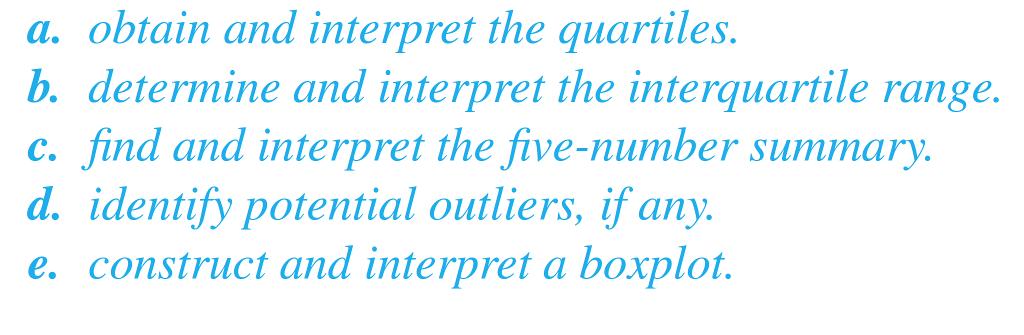 Solved A Obtain And Interpret The Quartiles B Determine 8263