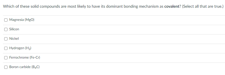 Solved Which of these solid compounds are most likely to | Chegg.com