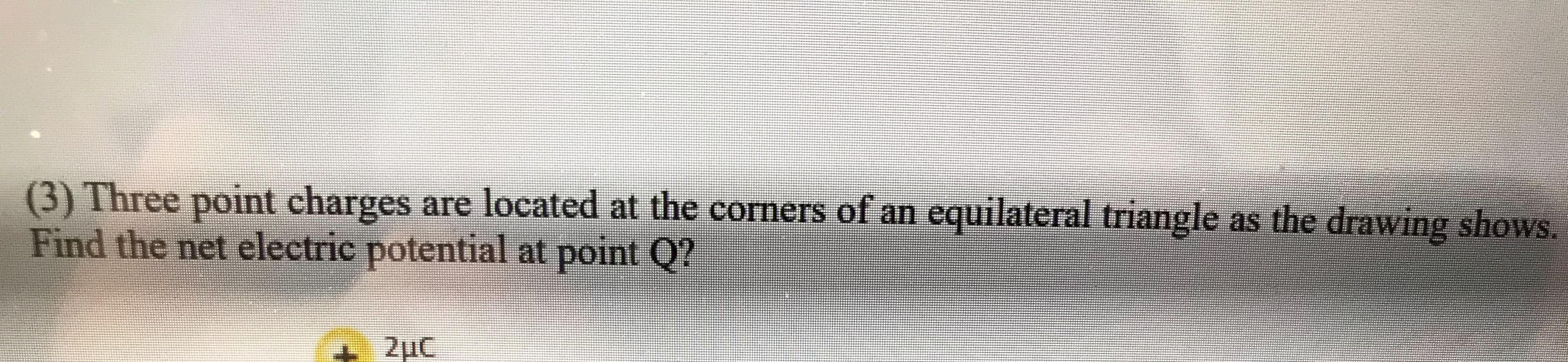 Solved (3) Three point charges are located at the corners of | Chegg.com