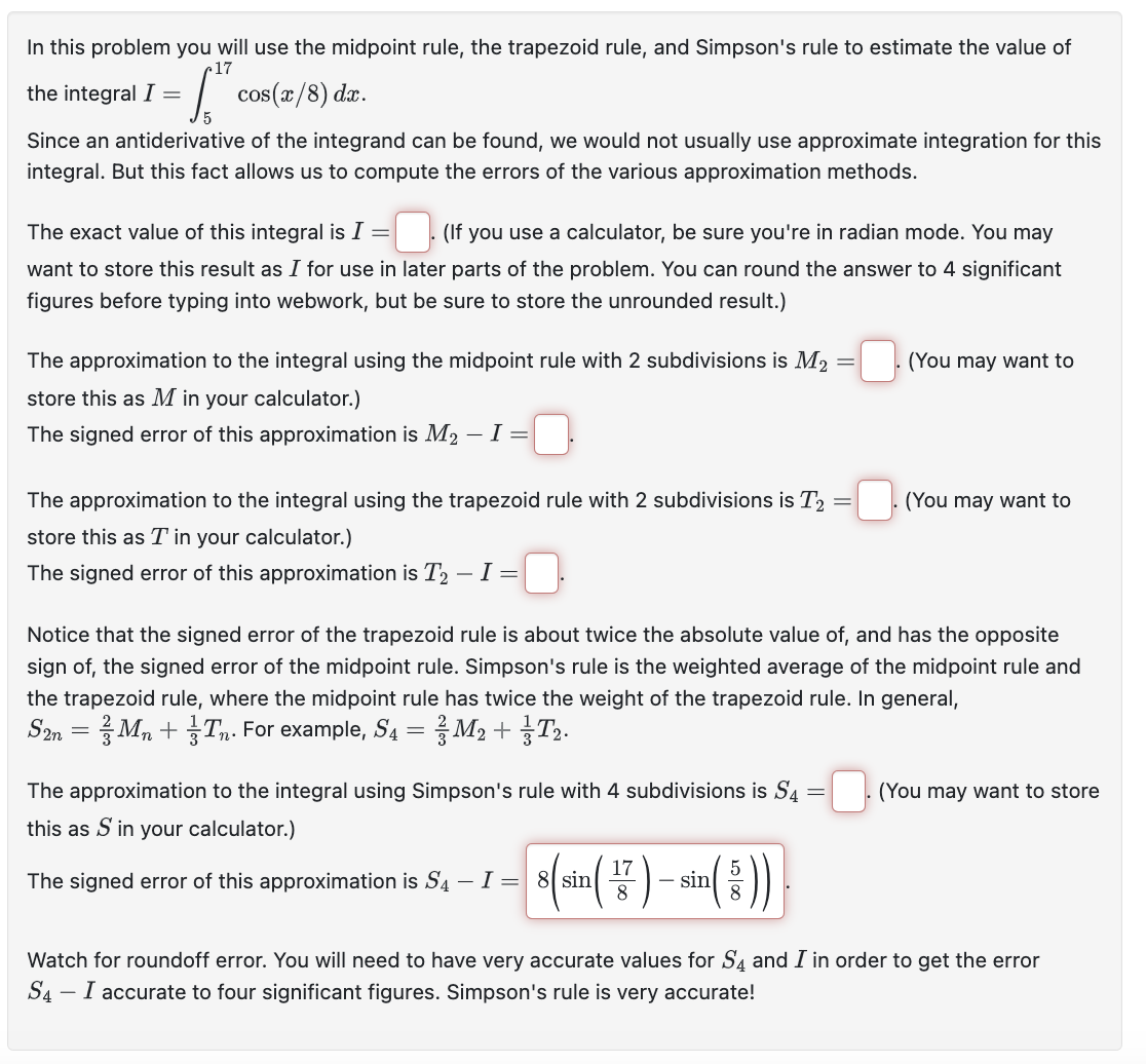 Solved In this problem you will use the midpoint rule, the | Chegg.com