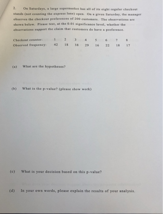 Solved Just really need help with problem #2 statistics | Chegg.com