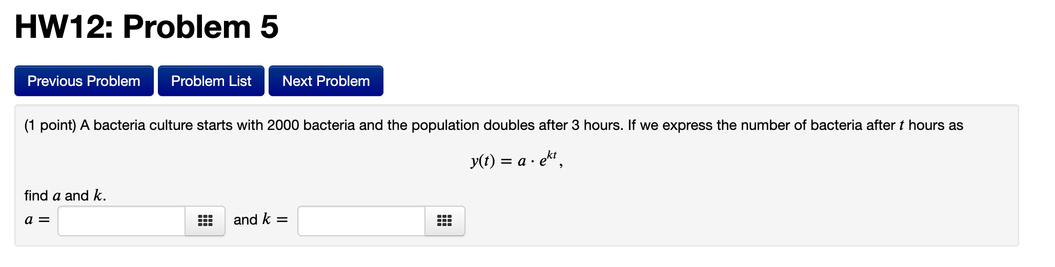 Solved HW12: Problem 2 Previous Problem Problem List Next | Chegg.com Solved HW12: Problem 2 Previous Problem Problem List Next | Chegg.com