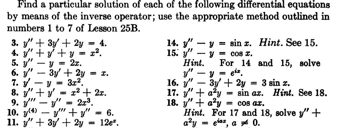 Solved mi ti o nicios Find a particular solution of each of | Chegg.com