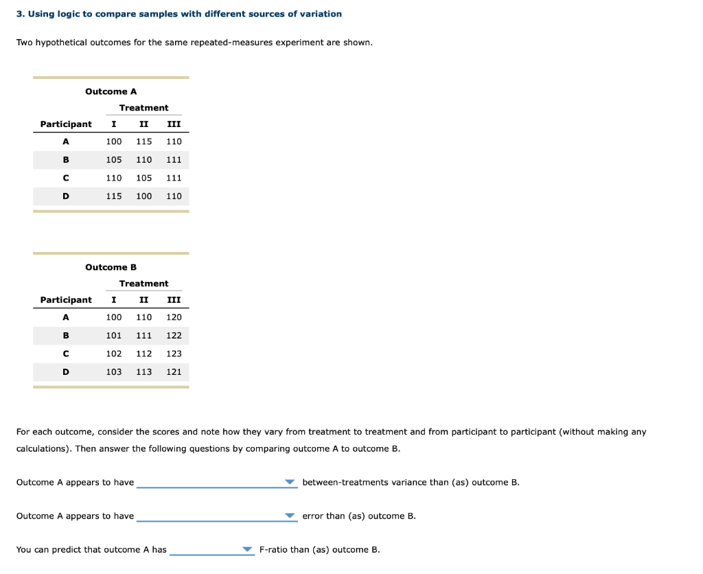 Solved 3. Using logic to compare samples with different | Chegg.com