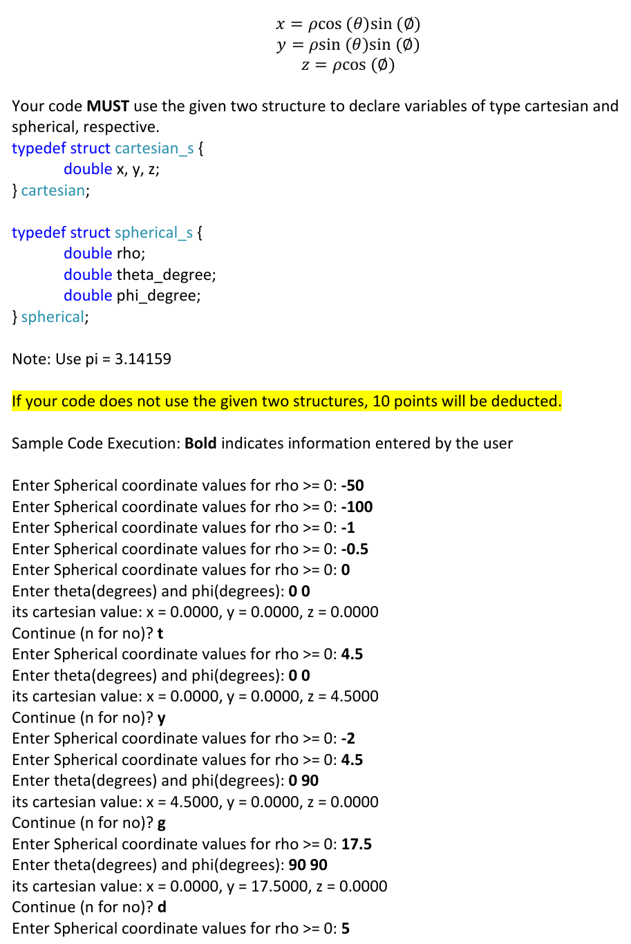 Solved Problem 2 (15 points) Conversion from Spherical | Chegg.com