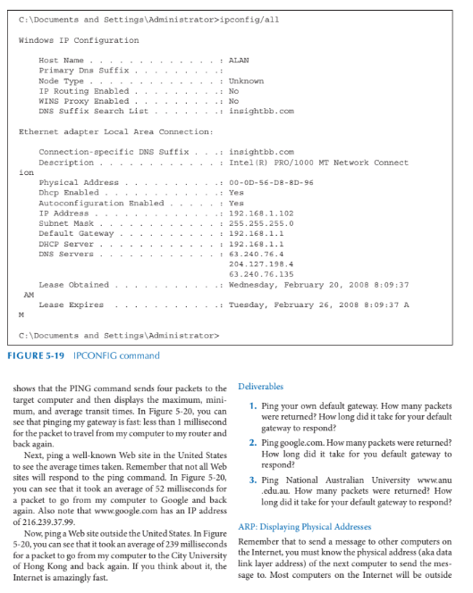 HANDS-ON ACTIVITY 5A Using TCP/IP In this chapter, | Chegg.com