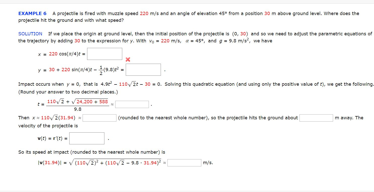 Solved A projectile is fired with muzzle speed 220 m/s and | Chegg.com