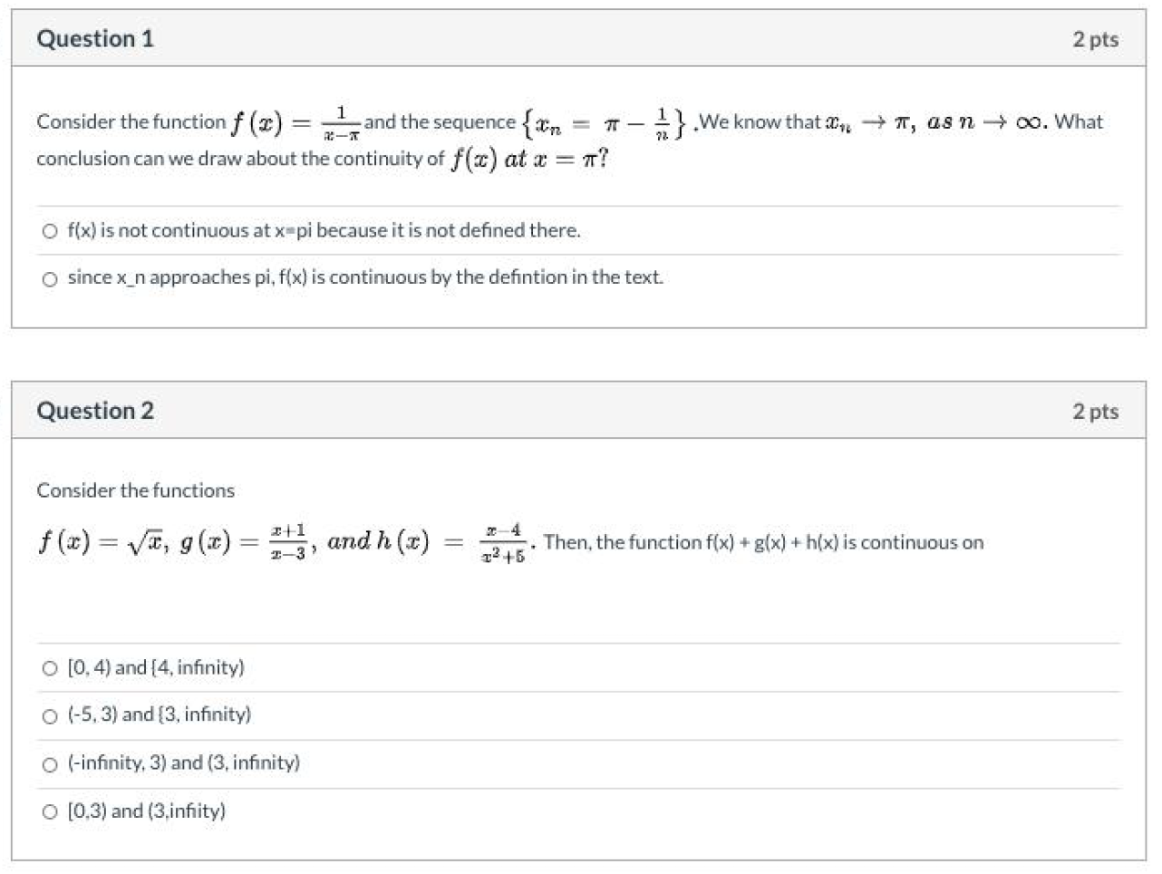 Solved Question 1 2 pts TT - Consider the function f (x) = | Chegg.com