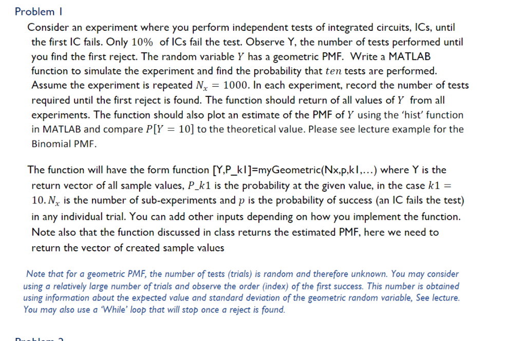 Problem I Consider an experiment where you perform | Chegg.com