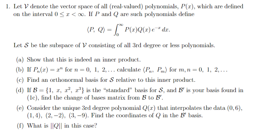 Solved Let V denote the vector space of all (real-valued) | Chegg.com