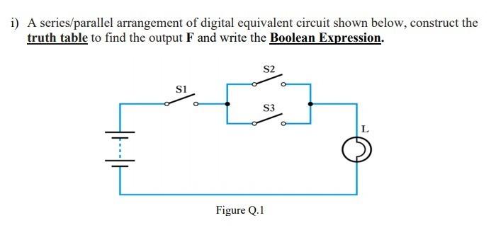 Solved i) A series/parallel arrangement of digital | Chegg.com