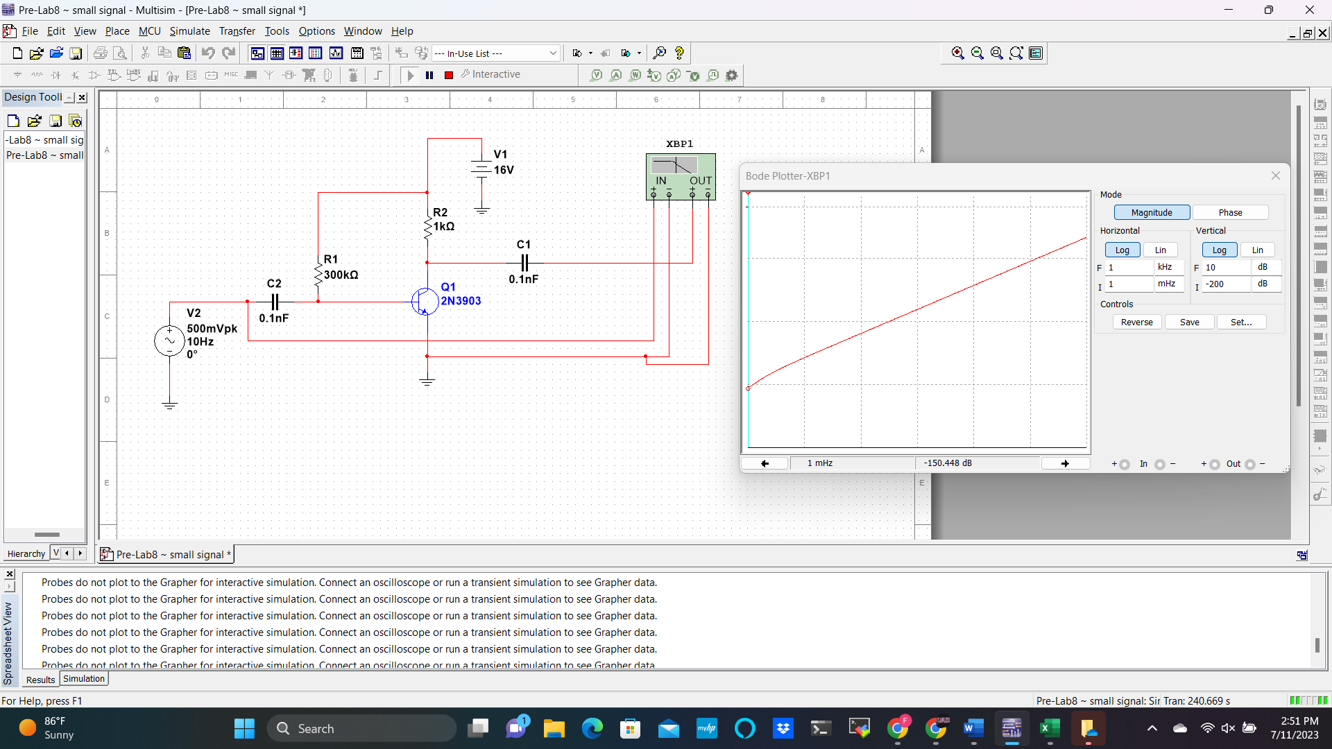 Solved What do I need to set my Bode plotter settings to in | Chegg.com