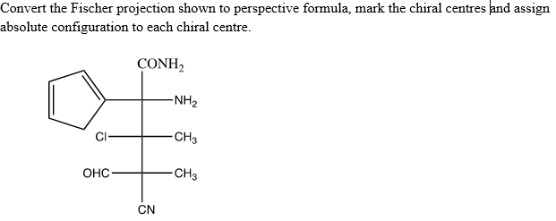 Solved Convert the Fischer projection shown to perspective | Chegg.com