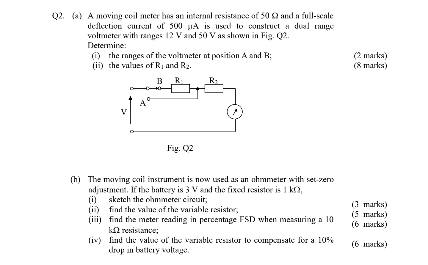 Solved 22. (a) A moving coil meter has an internal | Chegg.com