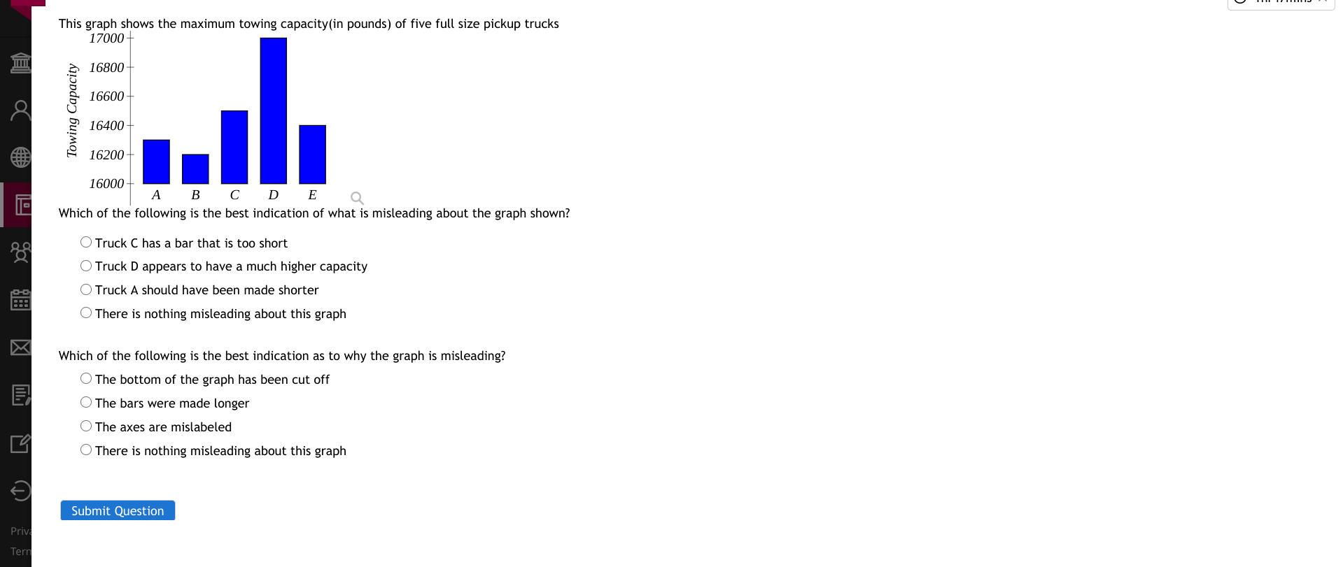 Solved This graph shows the maximum towing capacity (in | Chegg.com