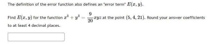 Solved The definition of the error function also defines an | Chegg.com