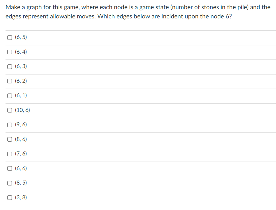 Solved Make a graph for this game, where each node is a game | Chegg.com