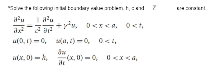 Solved *Solve the following initial-boundary value problem. | Chegg.com