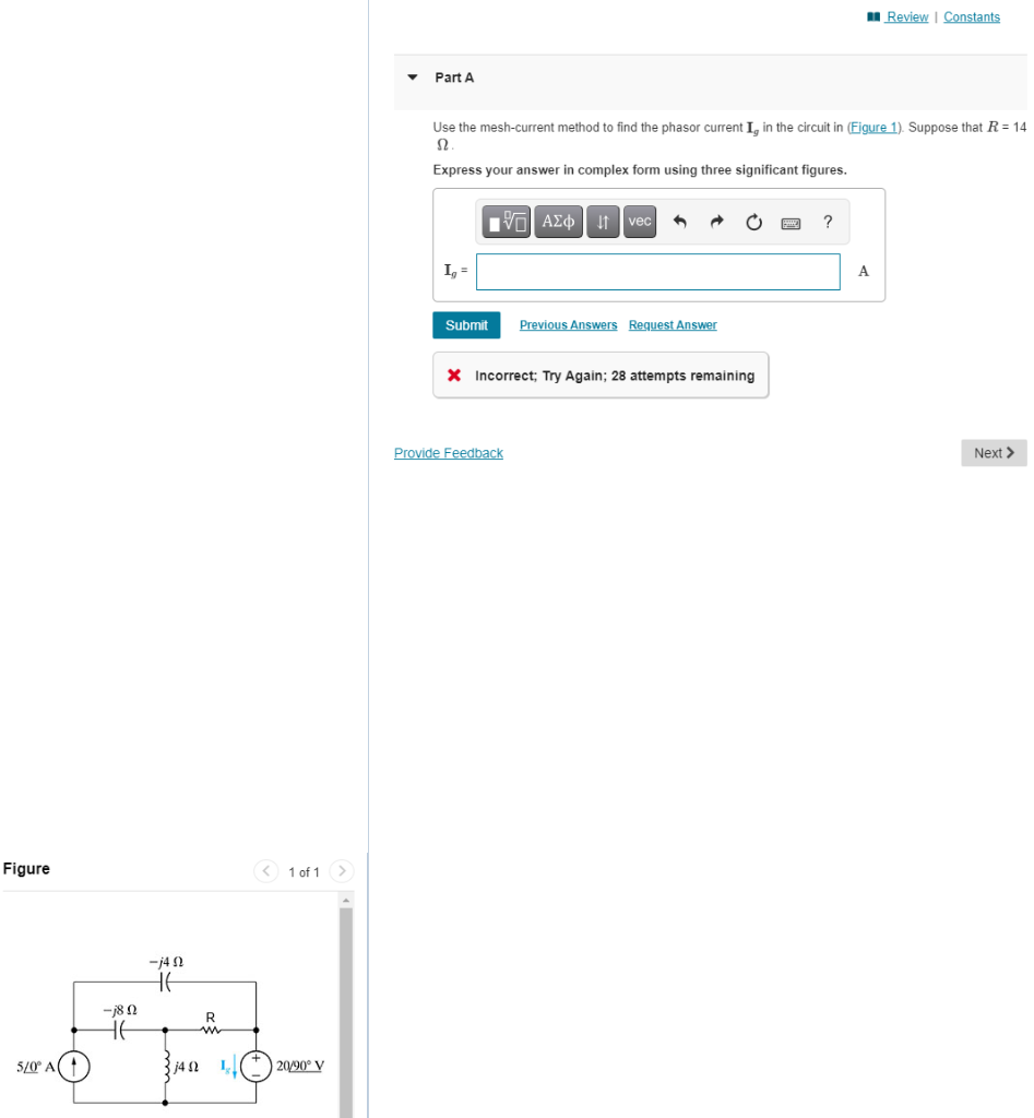 Solved Review Constants Part A Use the mesh-current method | Chegg.com