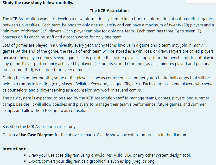 Solved The KCB Association The KCB Association wants to | Chegg.com