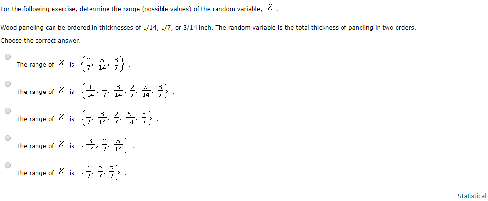 Solved For the following exercise, determine the range | Chegg.com