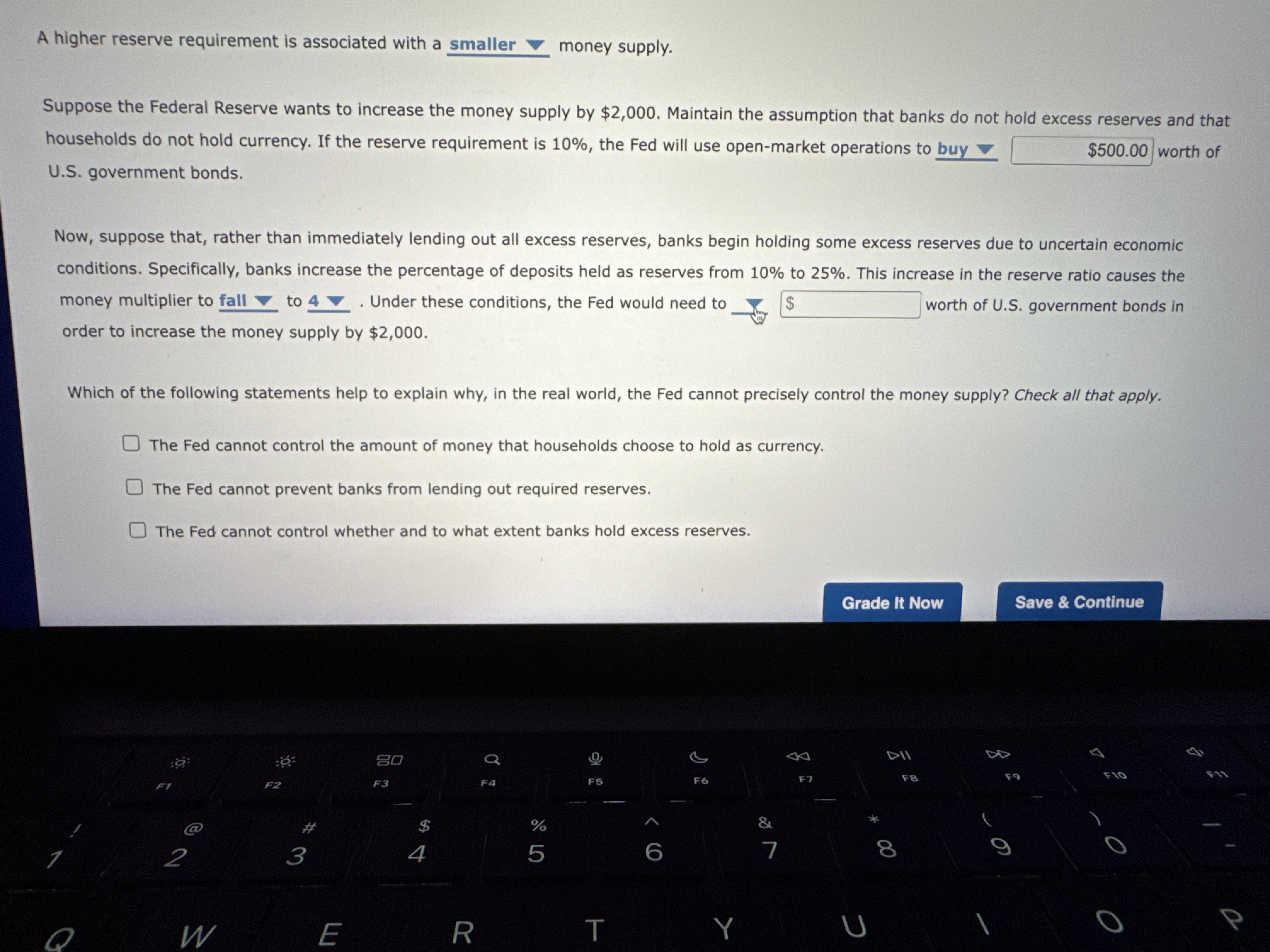 Solved A higher reserve requirement is associated with a | Chegg.com
