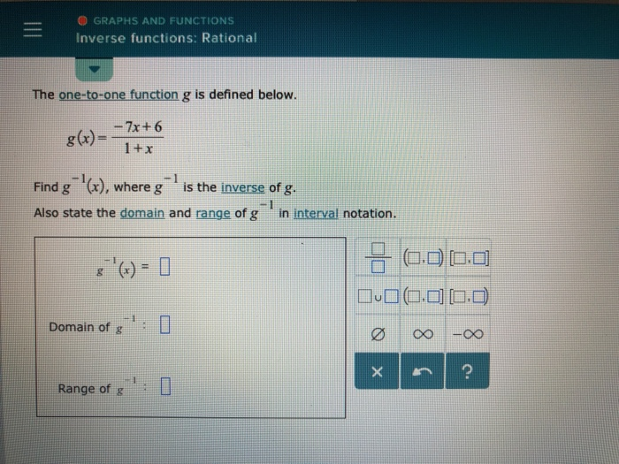 Solved GRAPHS AND FUNCTIONS Inverse functions: Rational The | Chegg.com