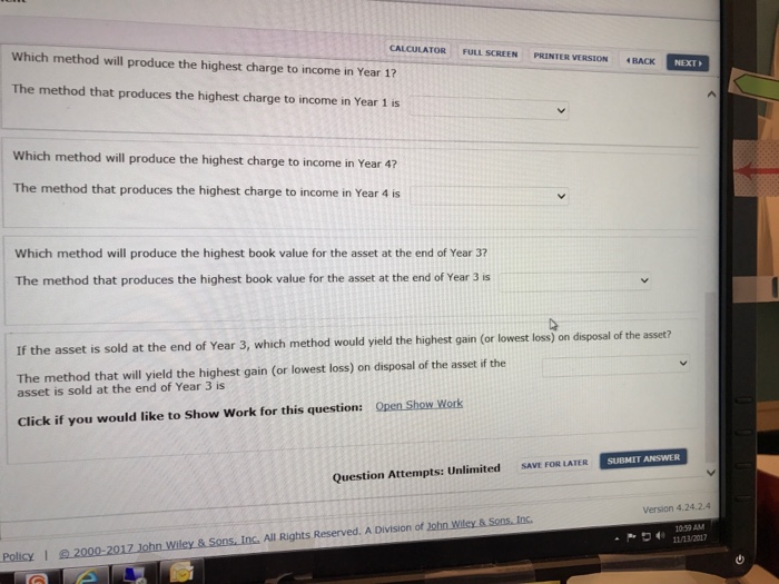 Solved CALCULATOR FULL SCREEN PRINTER VERSION BACK NEXT | Chegg.com
