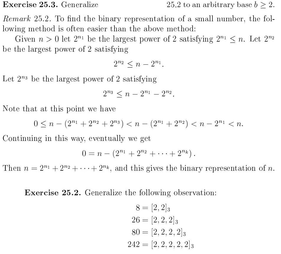 Solved Exercise 25.3. Generalize 25.2 to an arbitrary base | Chegg.com