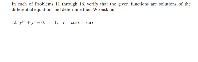Solved In each of Problems 11 through 16, verify that the | Chegg.com