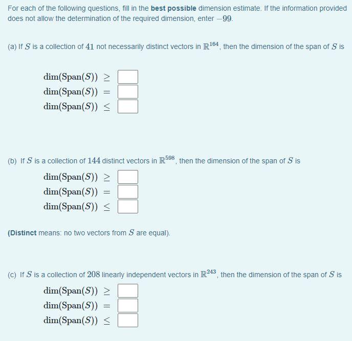 Solved For each of the following questions, fill in the best | Chegg.com
