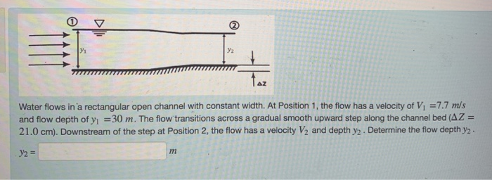 Solved y2 Water flows in 'a rectangular open channel with | Chegg.com