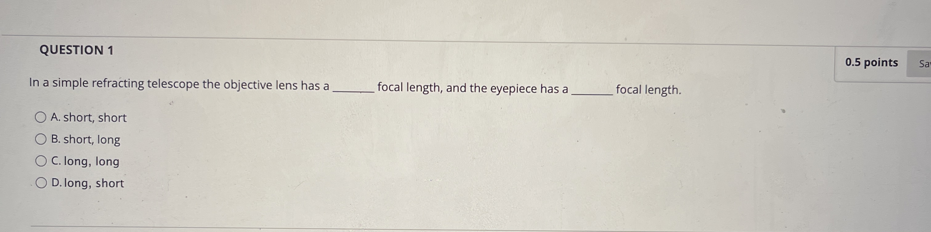 Solved QUESTION 1In a simple refracting telescope the | Chegg.com