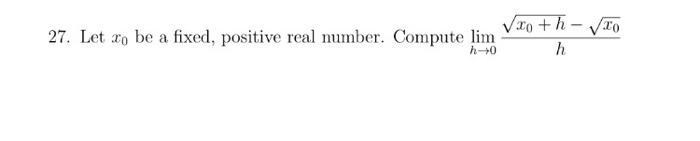 Solved 27. Let ro be a fixed, positive real number. Compute | Chegg.com