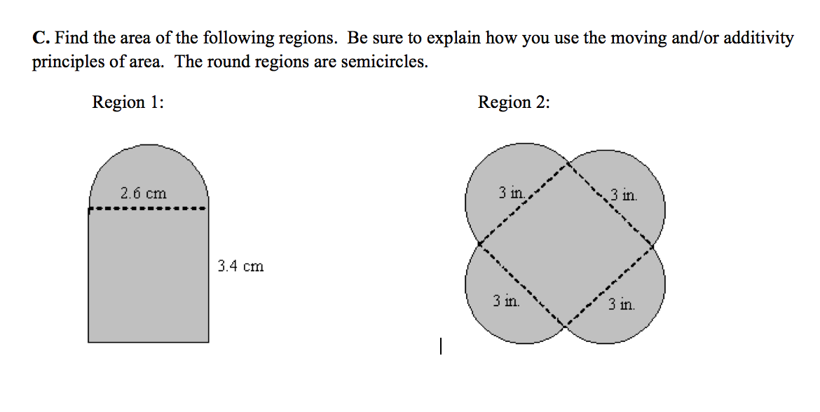 Solved C. Find the area of the following regions. Be sure to | Chegg.com