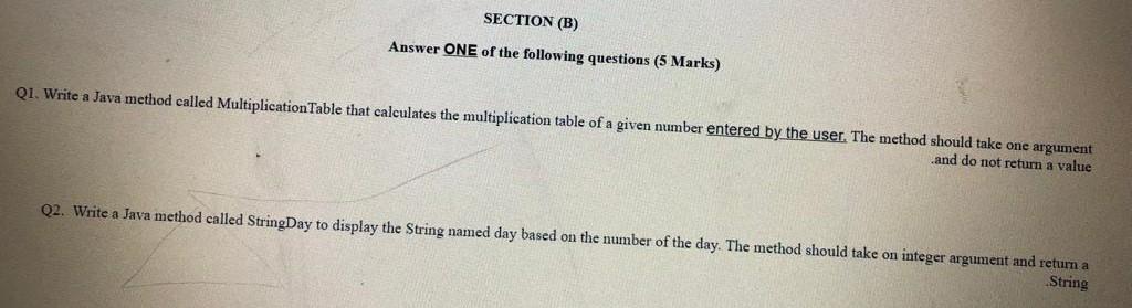Solved SECTION (A) Answer ONE of the following questions (5 | Chegg.com