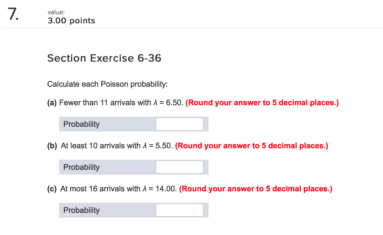 Solved value: 3.00 points Section Exercise 6-36 Calculate | Chegg.com