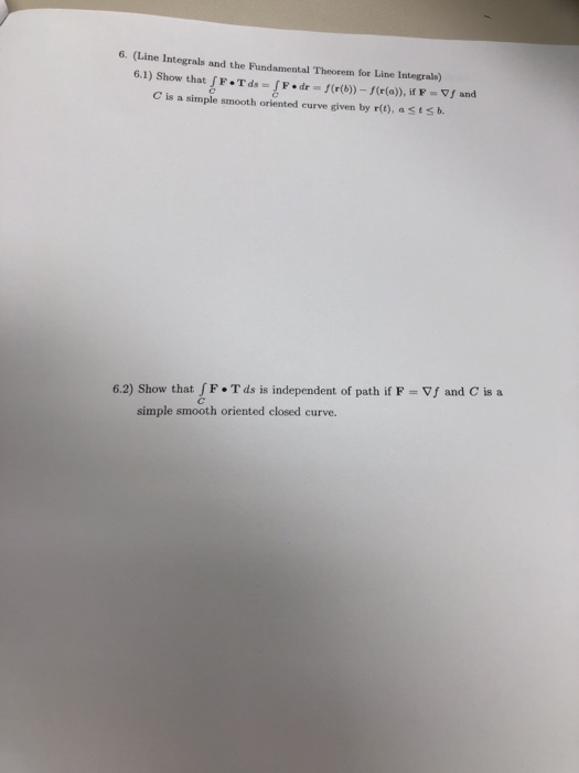 Solved (Line Integrals and the Fundamental Theorem for Line | Chegg.com
