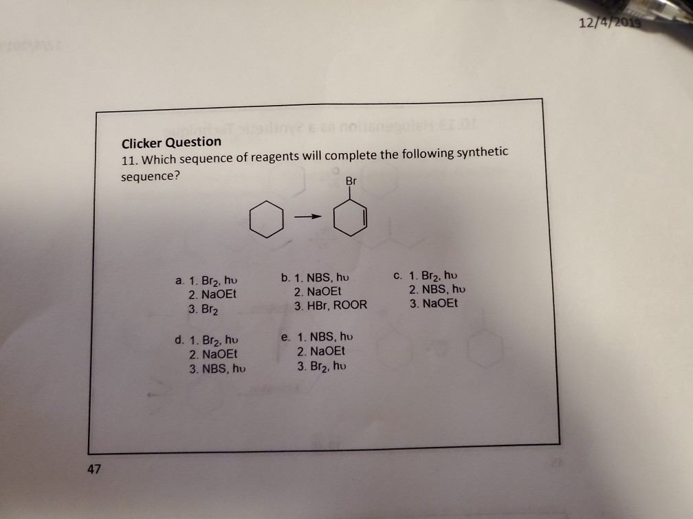 Solved 12/4/2019 Clicker Question 11. Which sequence of | Chegg.com