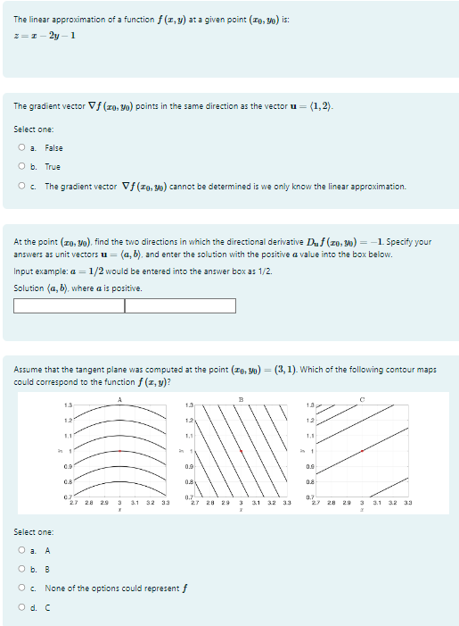 Solved The linear approximation of a function f(x,y) ﻿at a | Chegg.com